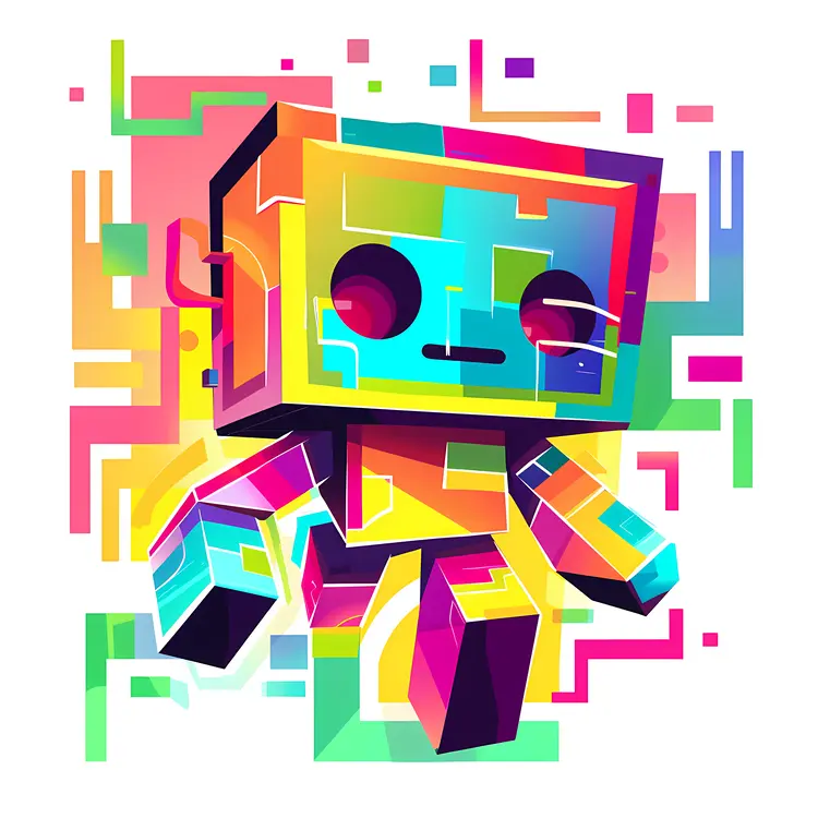 Colorful Cube Character Illustration