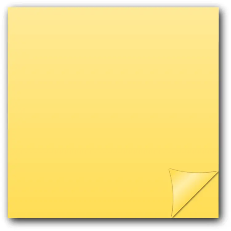 Yellow Sticky Note with Folded Corner