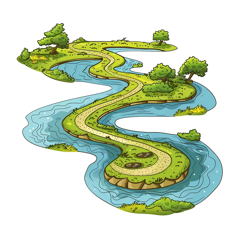 Cartoon River Path