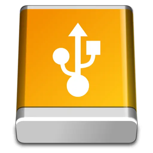 Yellow USB Drive Icon