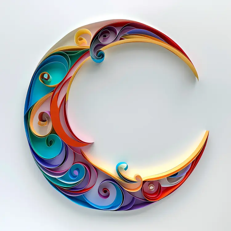 Colorful Crescent Moon Design