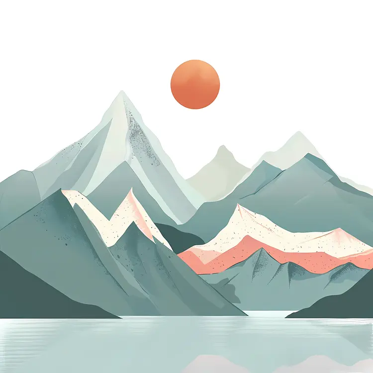 Minimalist Mountain Scene