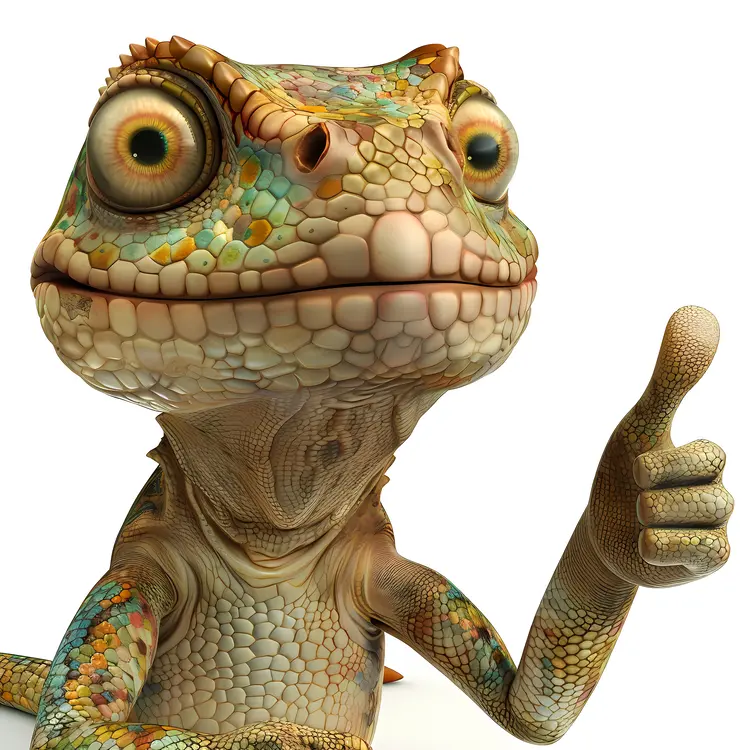 Happy Cartoon Lizard Giving Thumbs Up