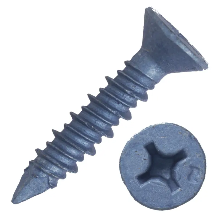 Blue Screw with Flat Head