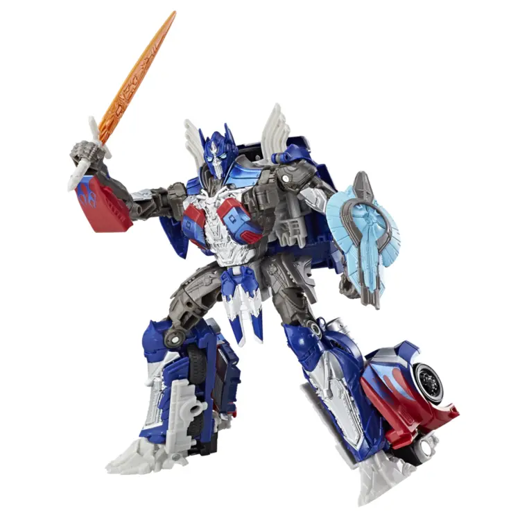 Blue and Red Transformer Action Figure