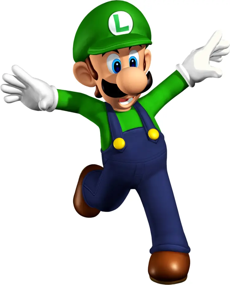 Luigi Running in Excitement