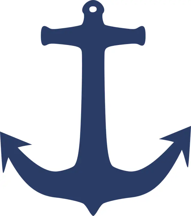 Simple Blue Anchor Symbol