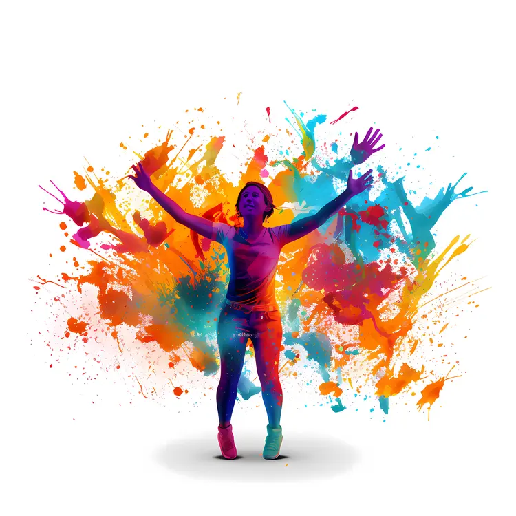 Colorful Person with Paint Splash