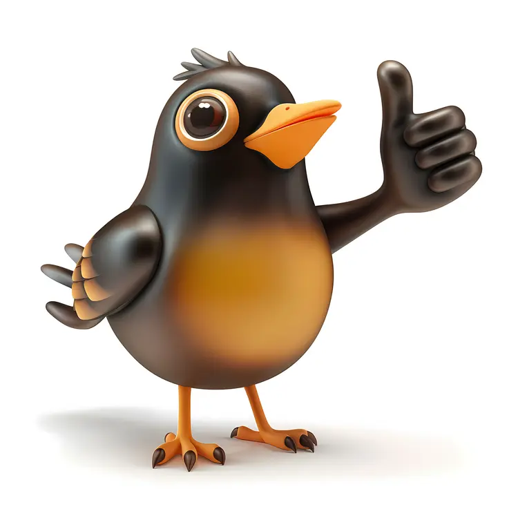 Cartoon Bird Giving Thumbs Up
