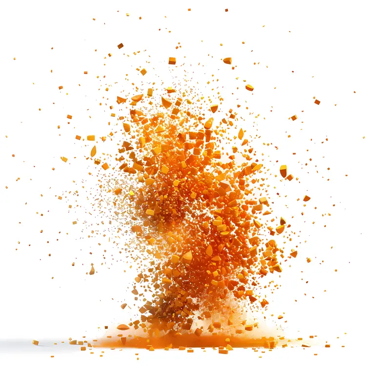 Dynamic Orange Powder Explosion