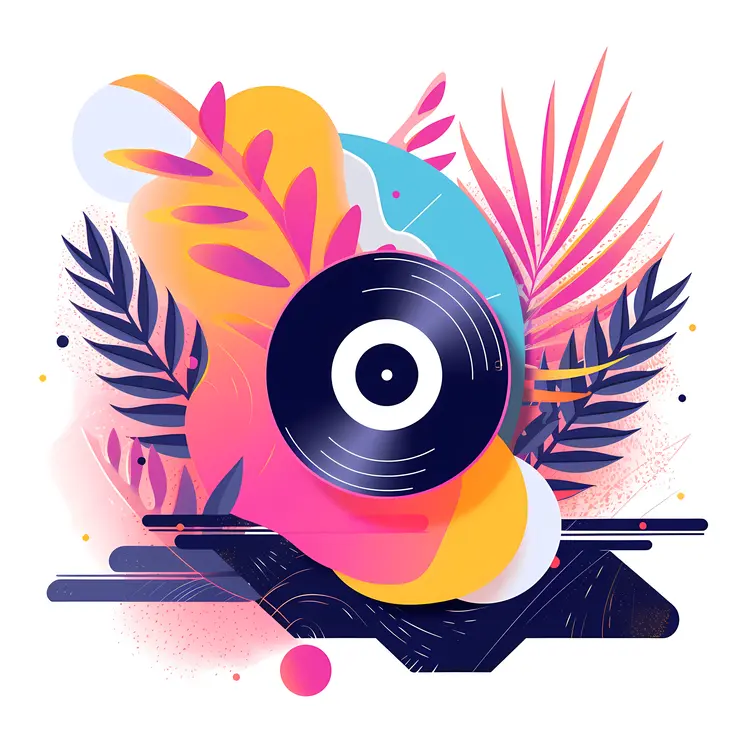 Colorful Abstract Vinyl Record Art
