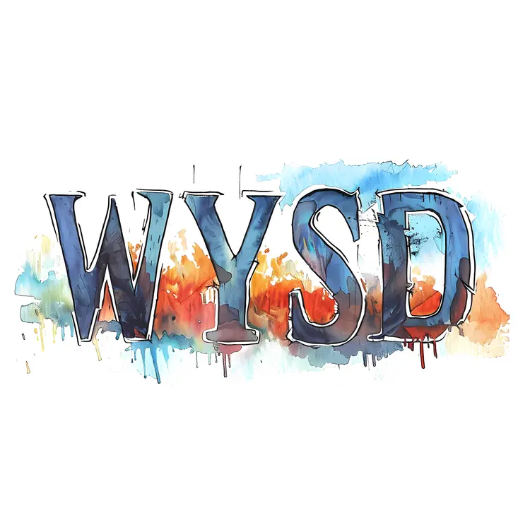 Colorful WYSD Text with Paint Splashes