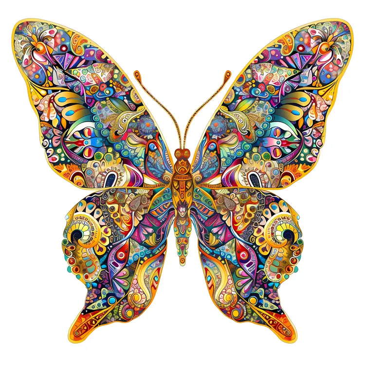Decorative Butterfly with Ornate Patterns