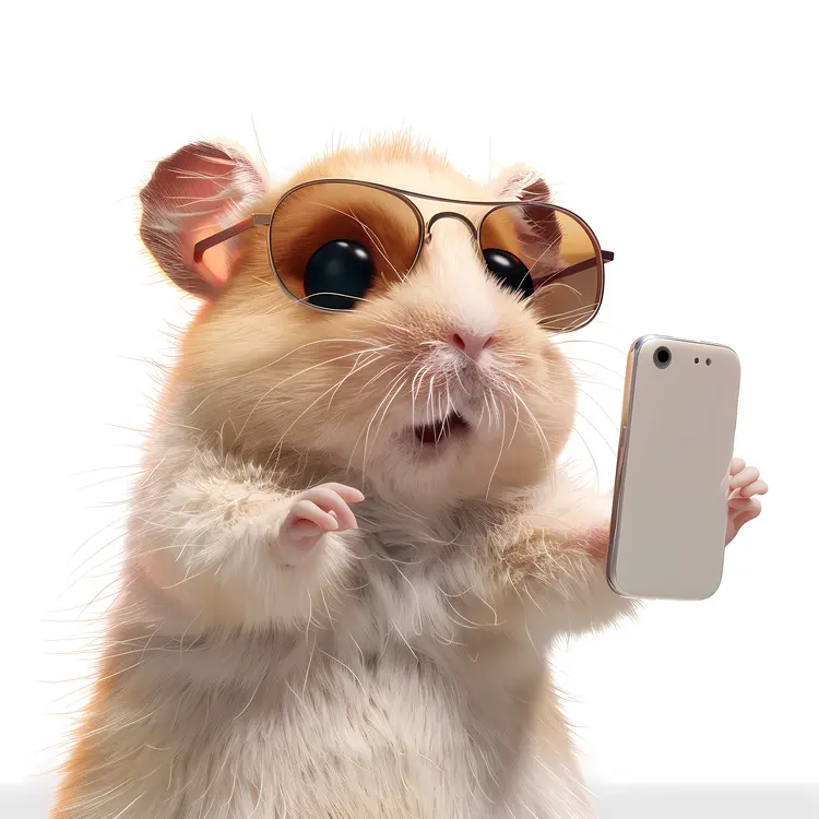 Cool Hamster Taking a Selfie