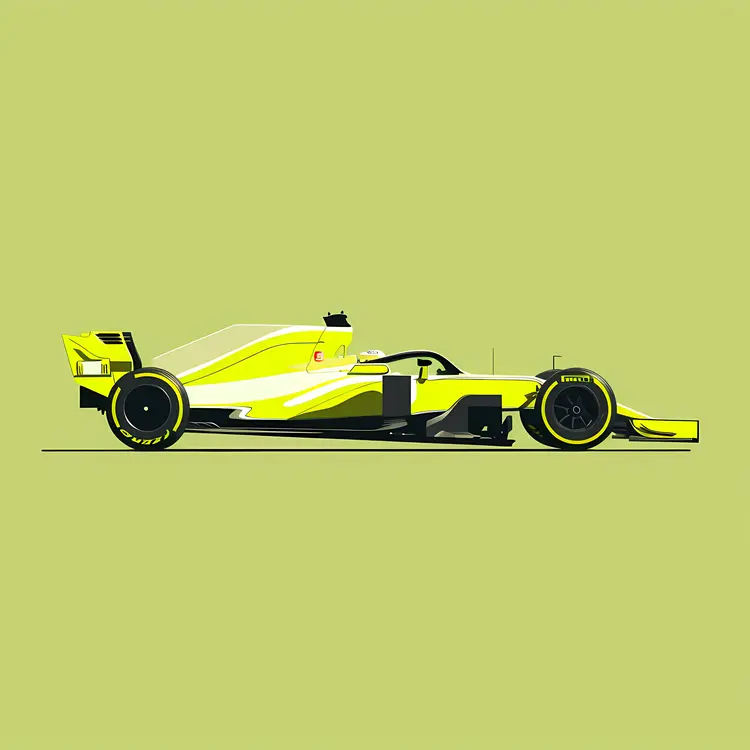 Green Formula 1 Car Side View