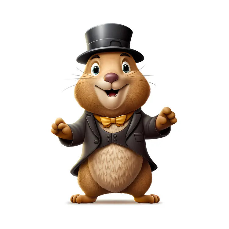 Groundhog in Suit and Top Hat