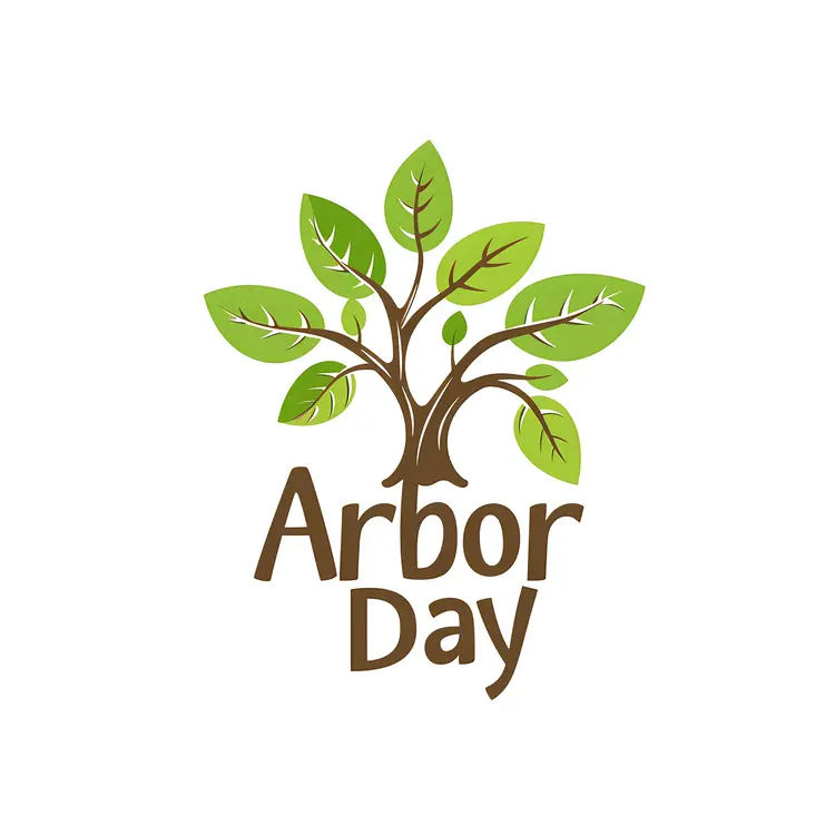 Arbor Day Tree with Green Leaves