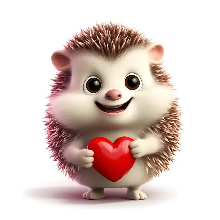 Cute Hedgehog with Heart
