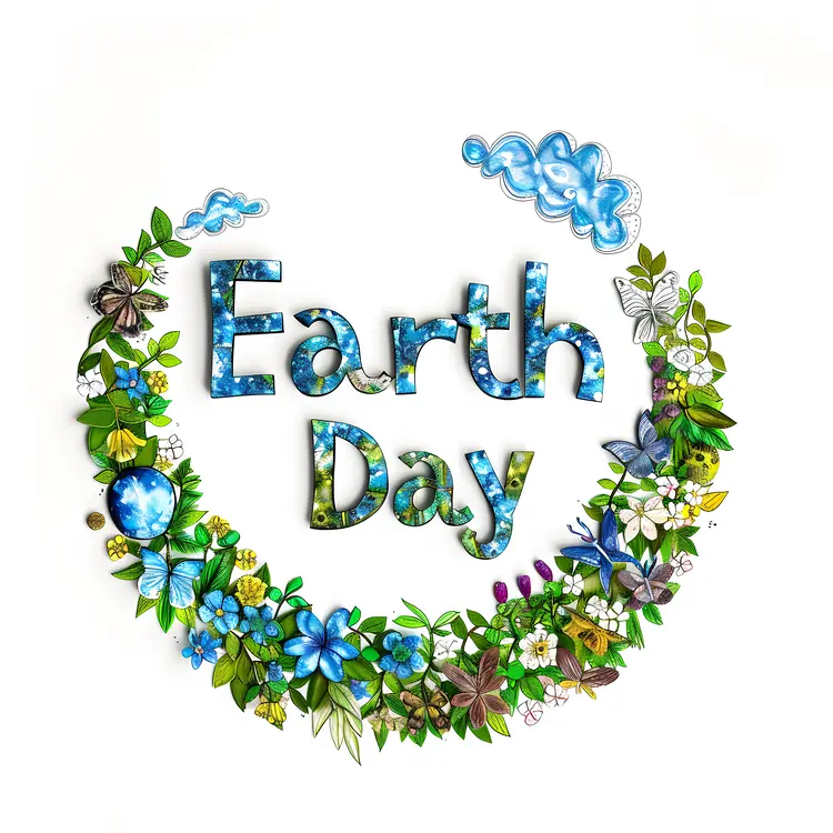 Earth Day Floral Wreath