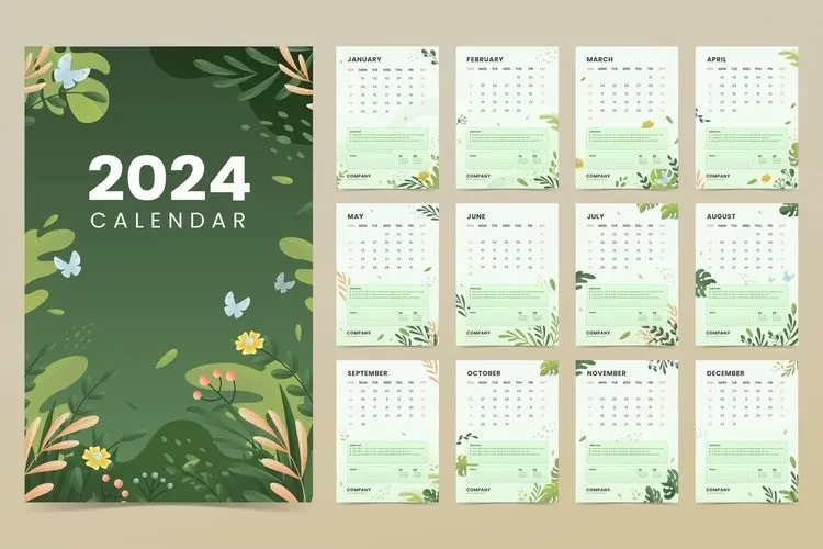 2024 Calendar with Nature Theme