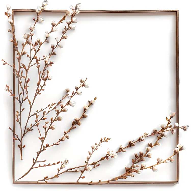 Elegant White Floral Corner Frame