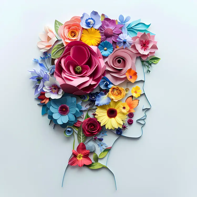Vibrant Floral Profile Art