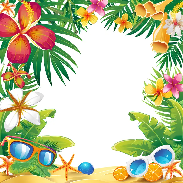 Tropical Floral Frame