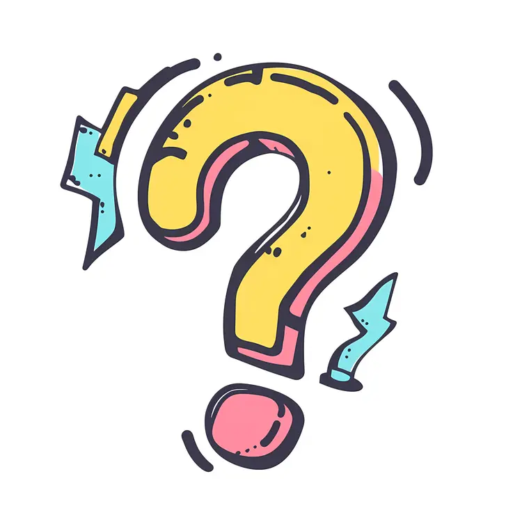 Yellow Question Mark with Blue Lightning