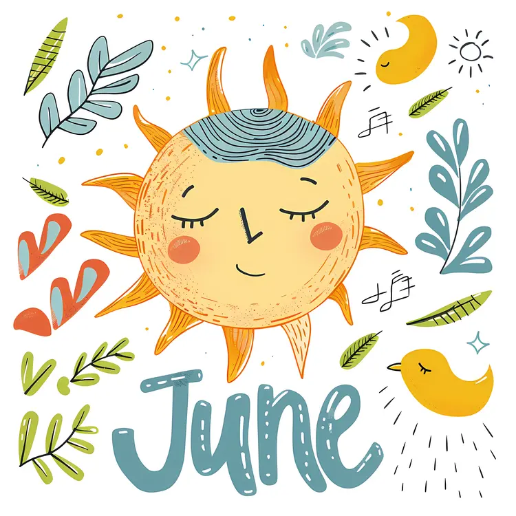 June with Sun Illustration
