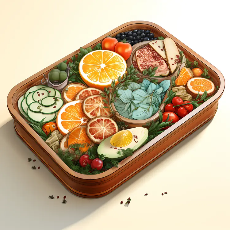 Fresh Bento Box with Healthy Ingredients