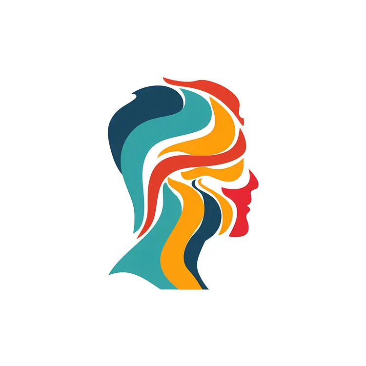 Colorful Abstract Profile Silhouette