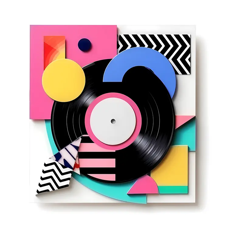 Geometric Colorful Vinyl Record Art