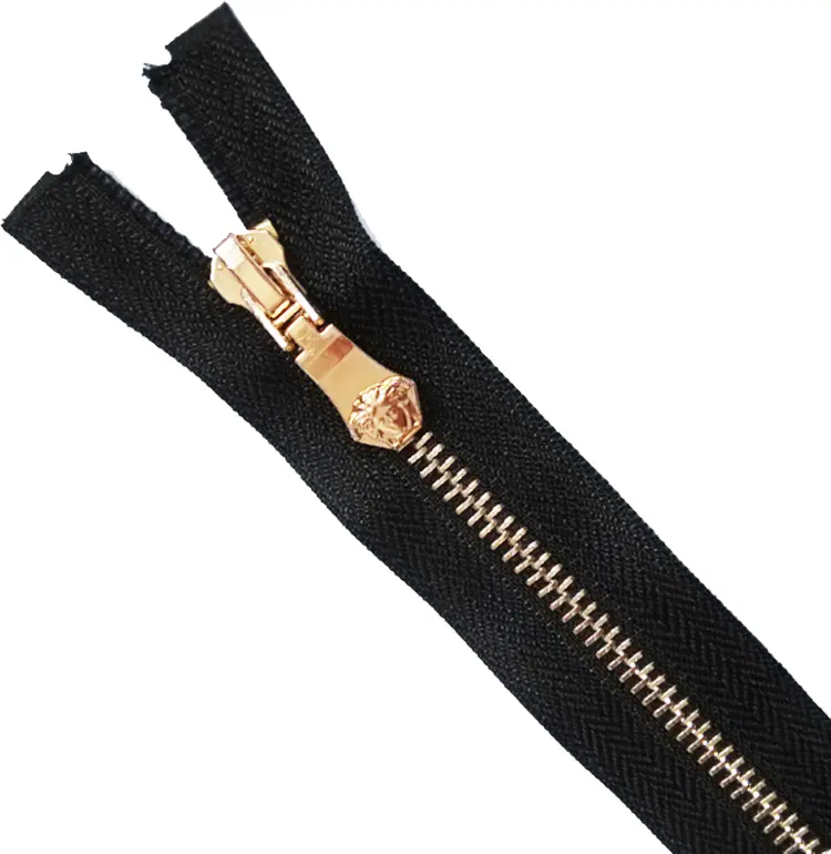 Black Zipper with Gold Slider