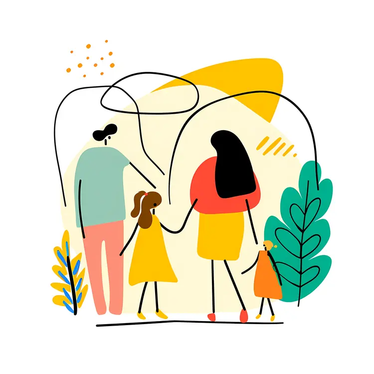 Colorful Family Illustration