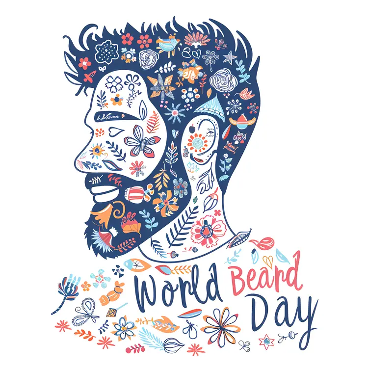 World Beard Day Celebration with Floral Design