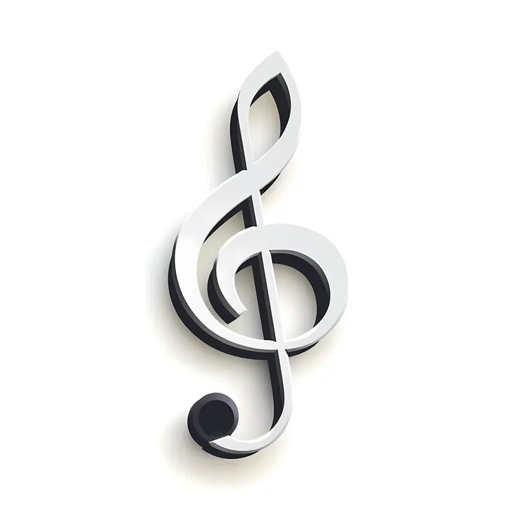 Monochrome Black and White Treble Clef
