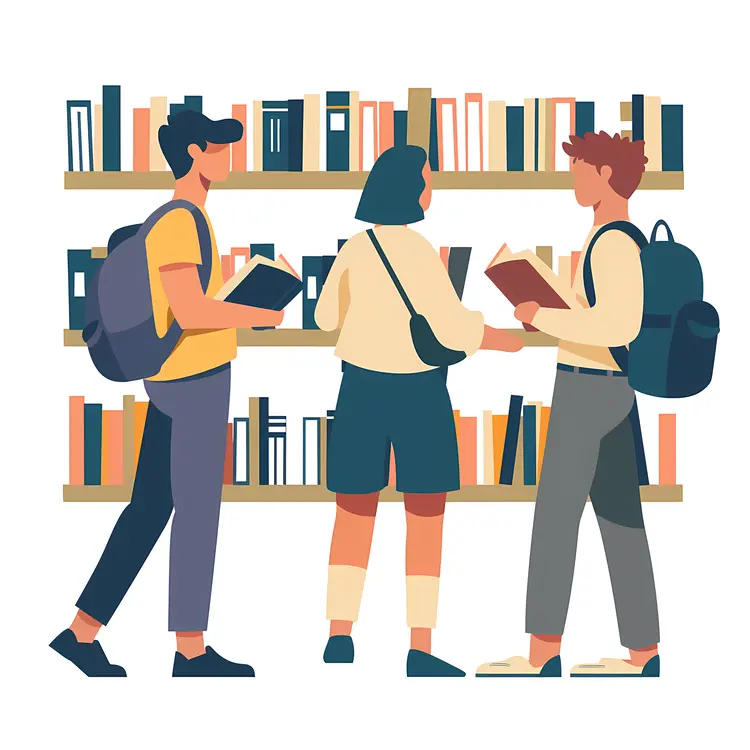 People Browsing Bookshelf