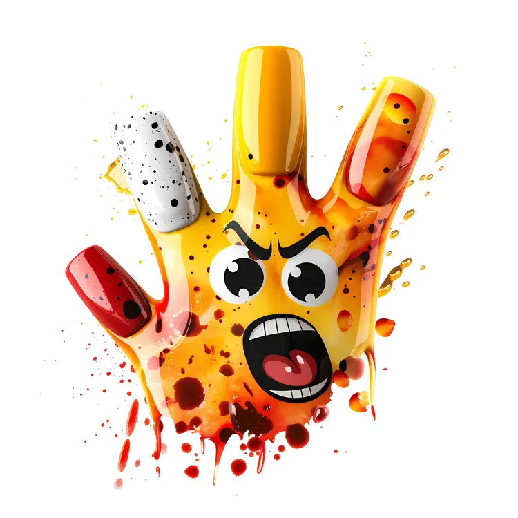 Angry Emoji Nail Art