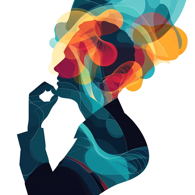 Abstract Thinking Man Illustration