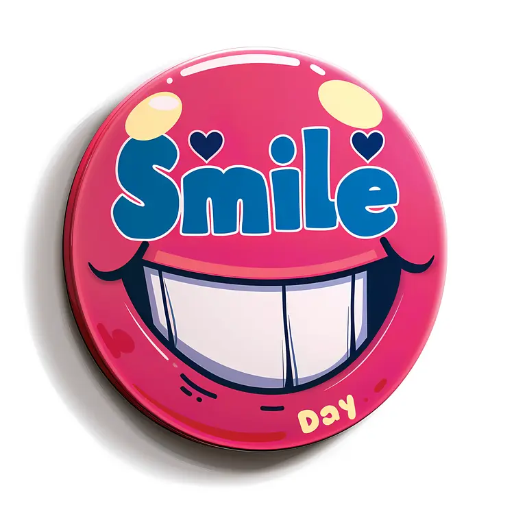 Pink Smile Day Badge