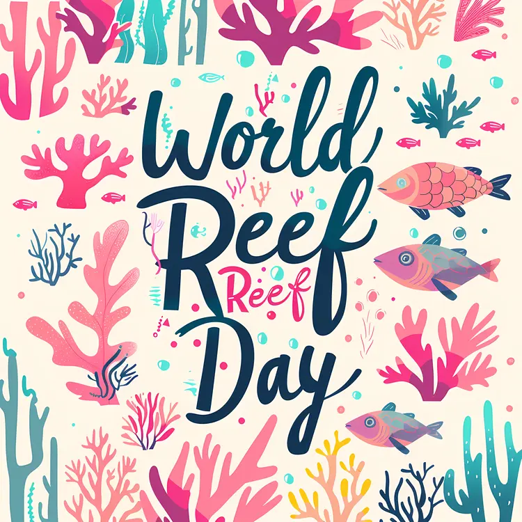 Colorful World Reef Day Illustration