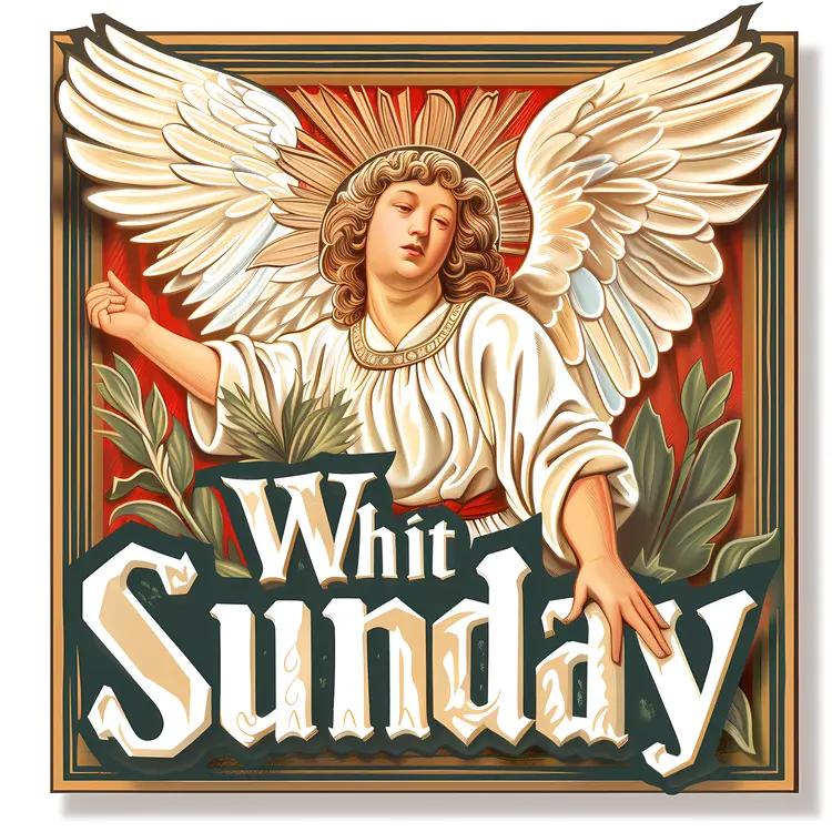 Whit Sunday with Angel Illustration