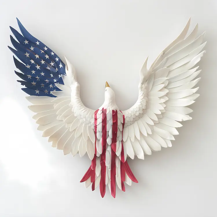 Eagle with American Flag Wings