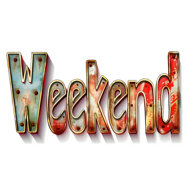 Colorful Weekend Text