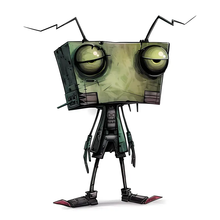 Square Head Robot Character