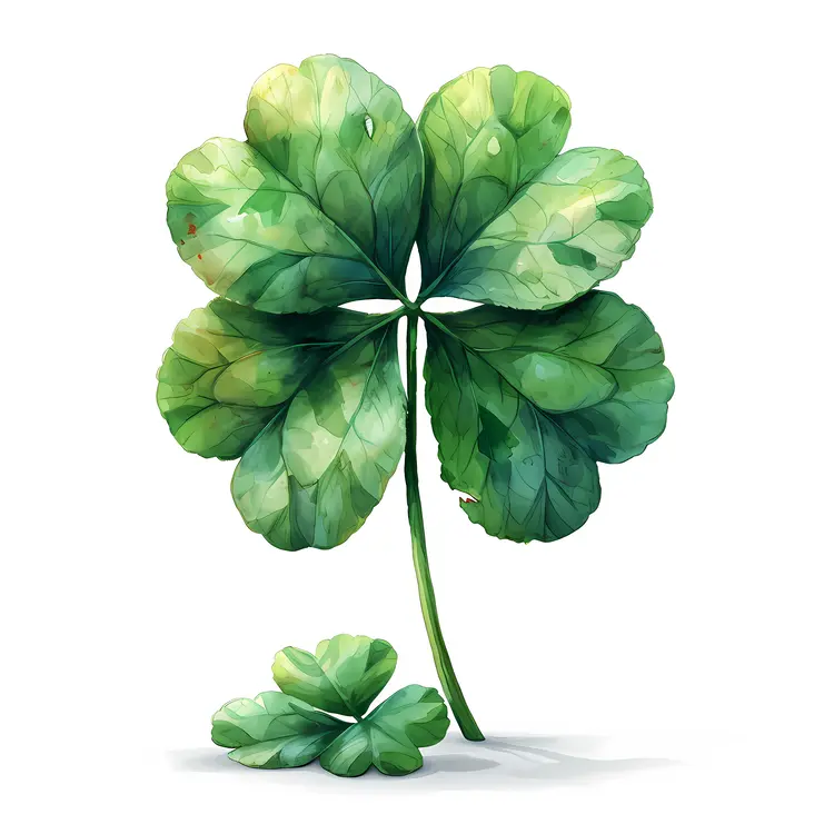 Green Six-leaf Clover Illustration