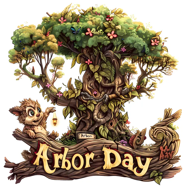 Arbor Day with Forest and Animals