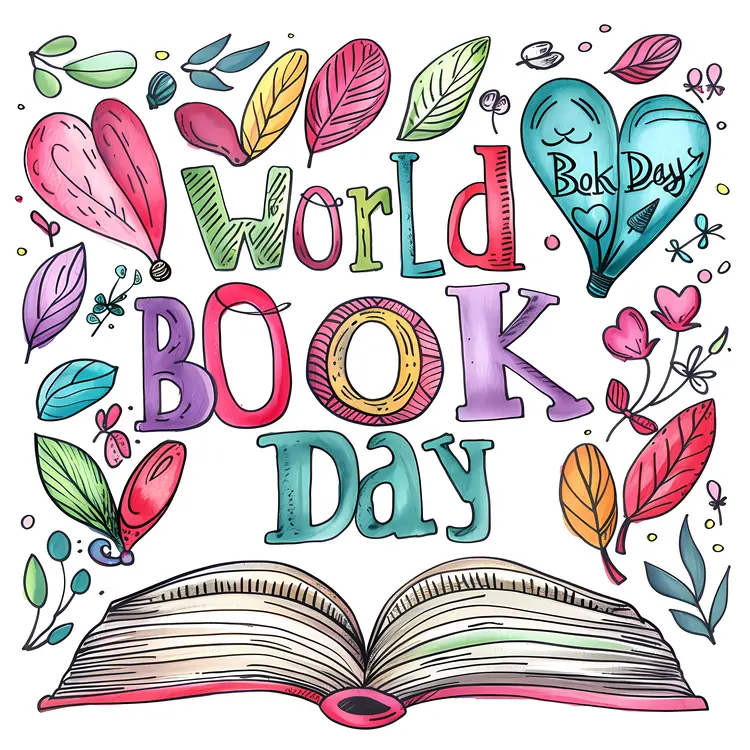 Colorful World Book Day Illustration
