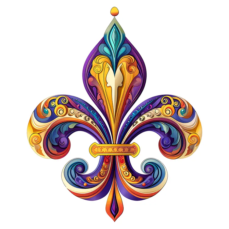Multicolored Fleur-de-lis Symbol