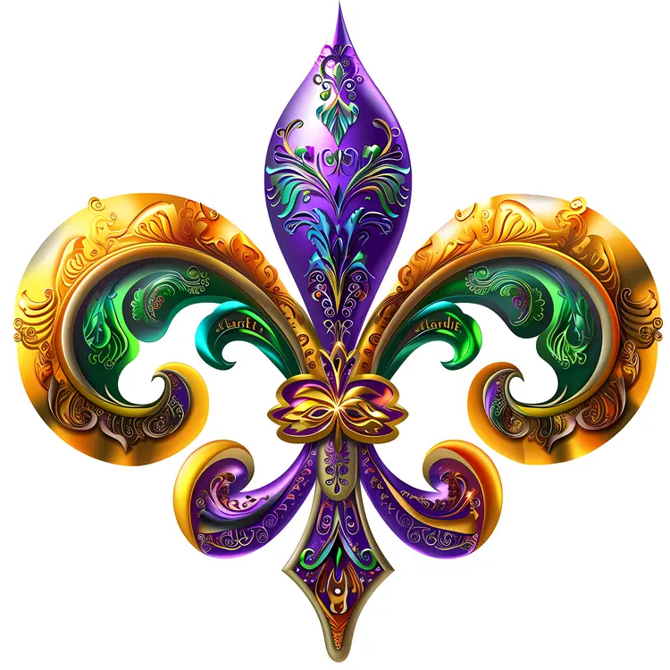 Ornate Fleur-de-lis Symbol for Mardi Gras